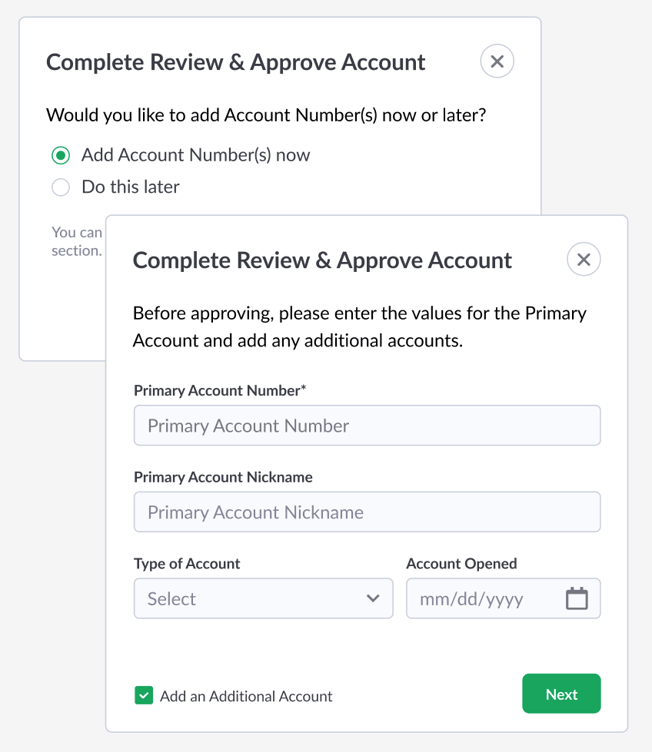Manage multiple account numbers