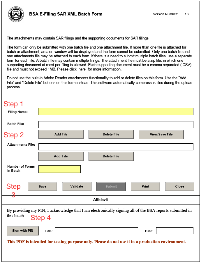 Demonstrating BSA E-Filing using the User Test System